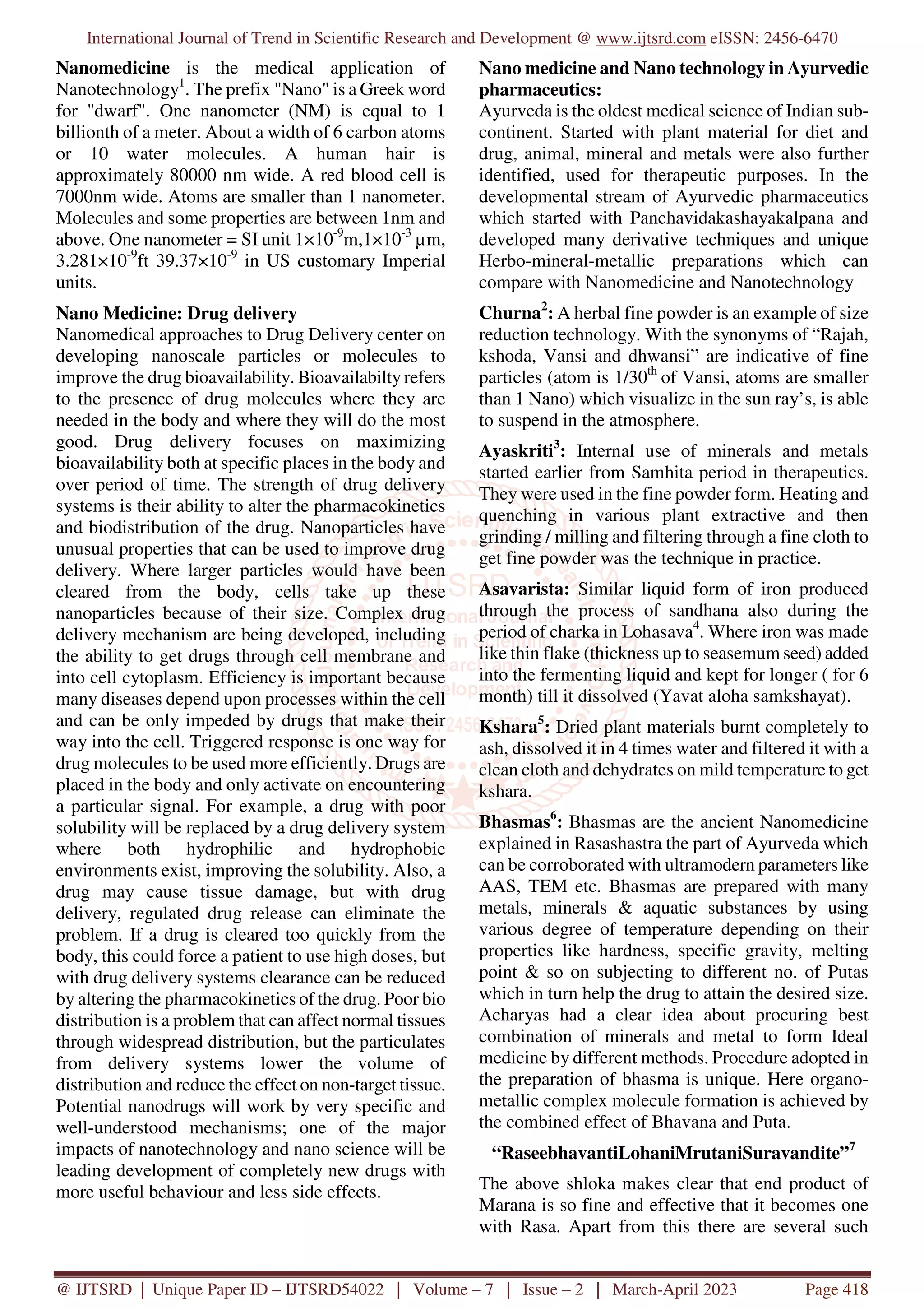 Nanomedicine and Nanotechnology in Ayurvedic Pharmaceutics An Overview ...