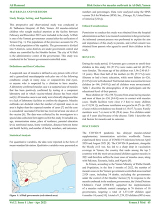 Risk factors for measles outbreak in Al-Dali Governorate, Yemen | PDF