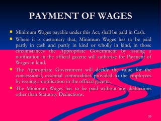 50 Ppt On The Minimum Wages Act 1948 | PPT