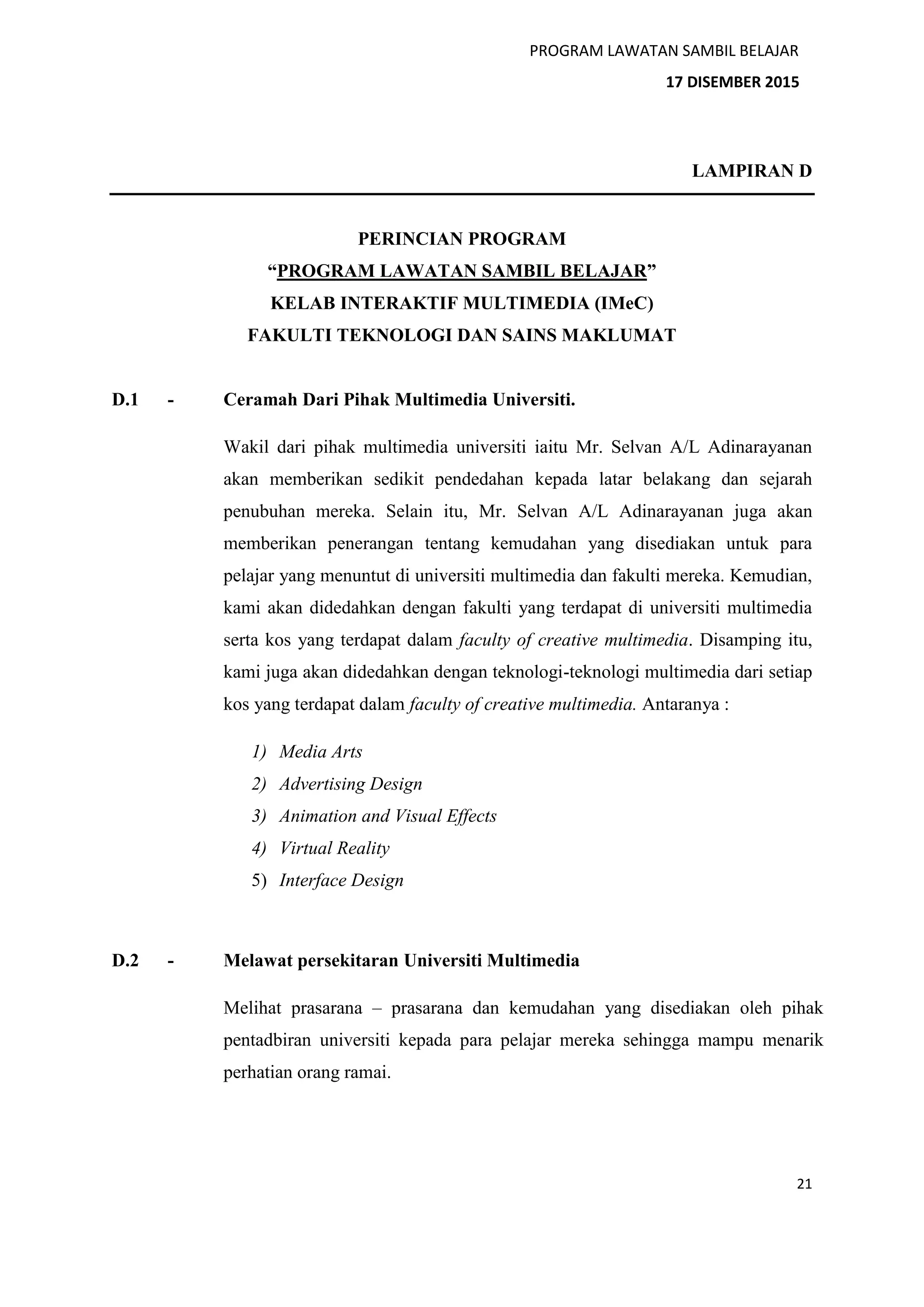 paperwork lawatan IMEC | PDF