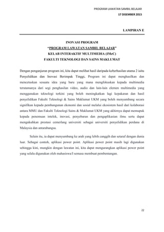 paperwork lawatan IMEC | PDF