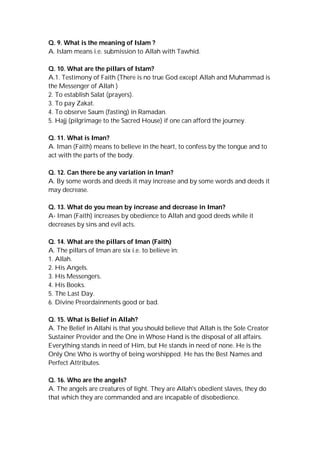 50 Questions And Answers On Islamic Monotheism | PDF