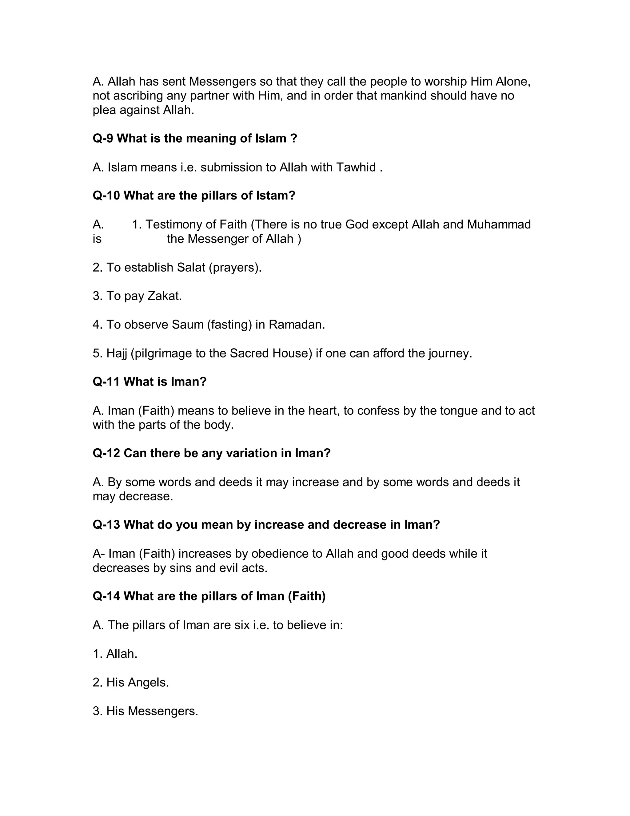 50 questions on aqeedah by muhammad bin abdul wahab | PDF