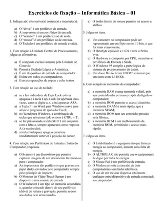 50 questoes de informatica basica | PDF