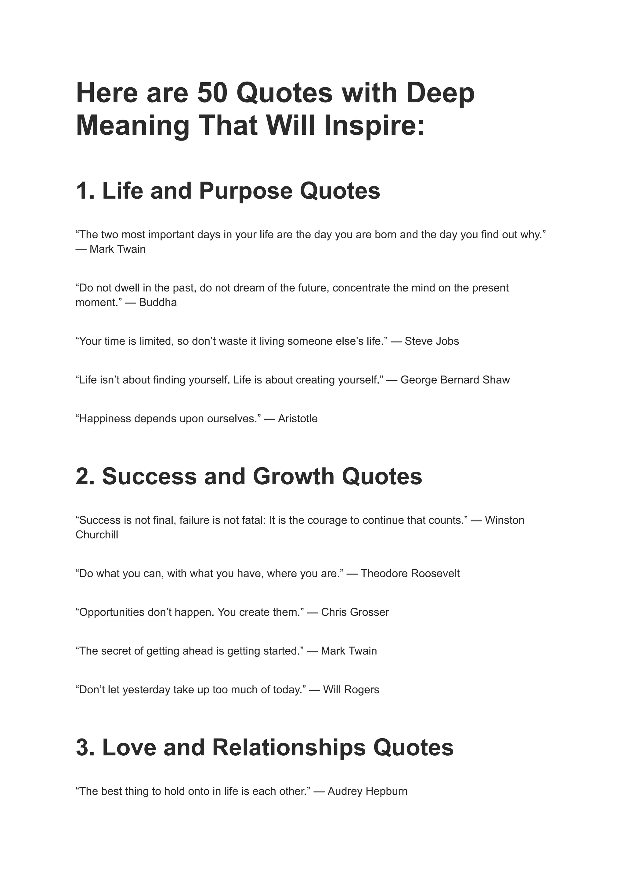 50 Quotes with Deep Meaning for Inspire You at Any situation ...