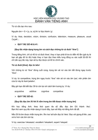 50 Quy tắc Đánh vần tiếng Anh | PDF