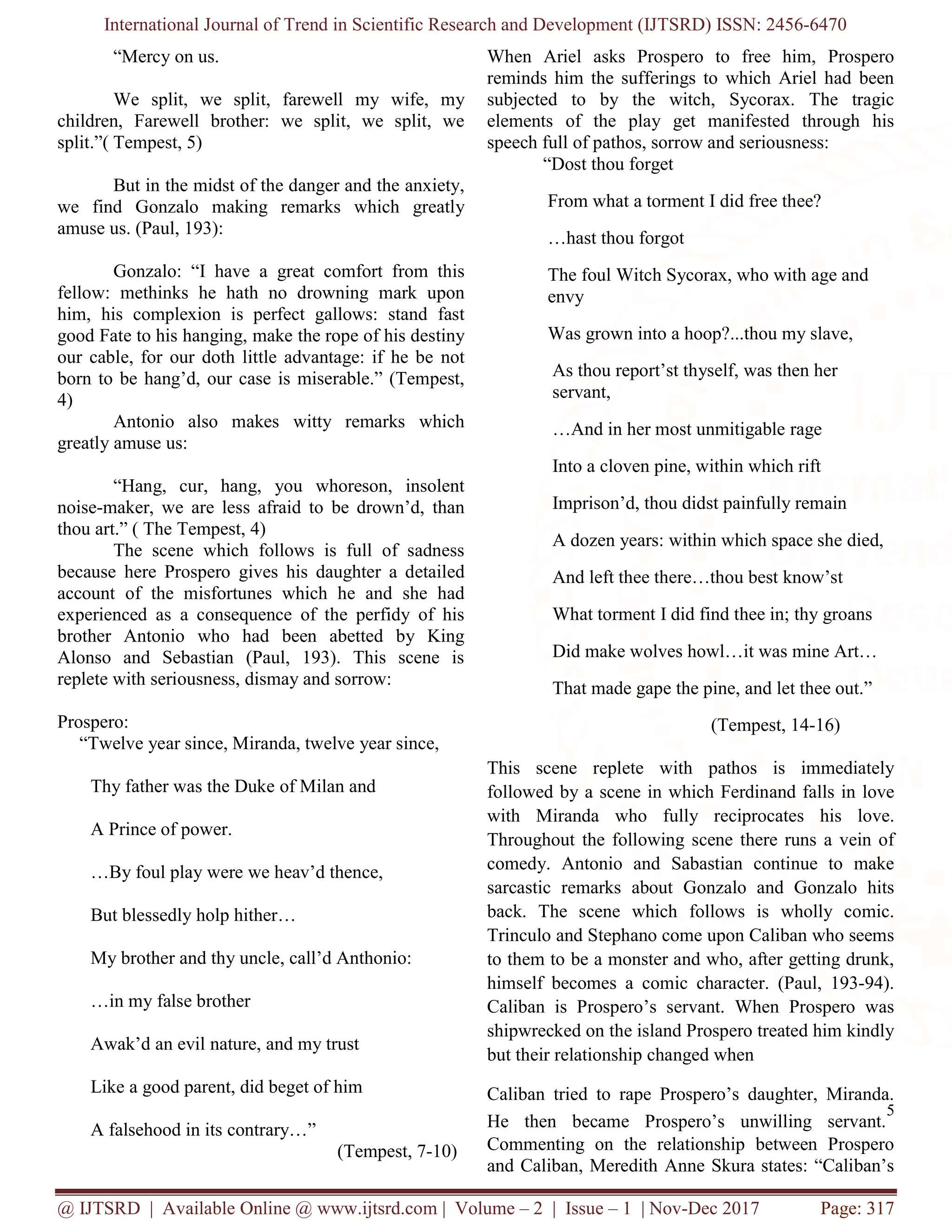 Shakespeare's The Tempest as a Tragicomedy | PDF