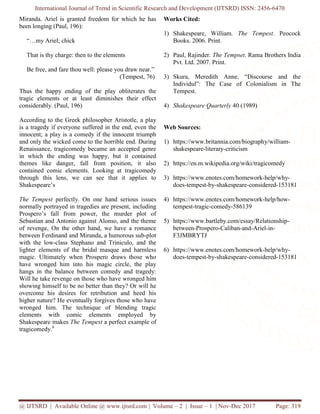 Shakespeare's The Tempest as a Tragicomedy | PDF