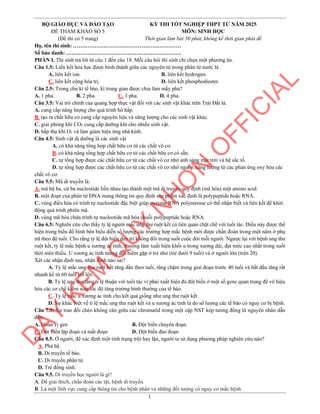 50 ĐỀ THAM KHẢO SỐ KỲ THI TỐT NGHIỆP THPT NĂM 2026 MÔN SINH HỌC BÁM SÁT ...