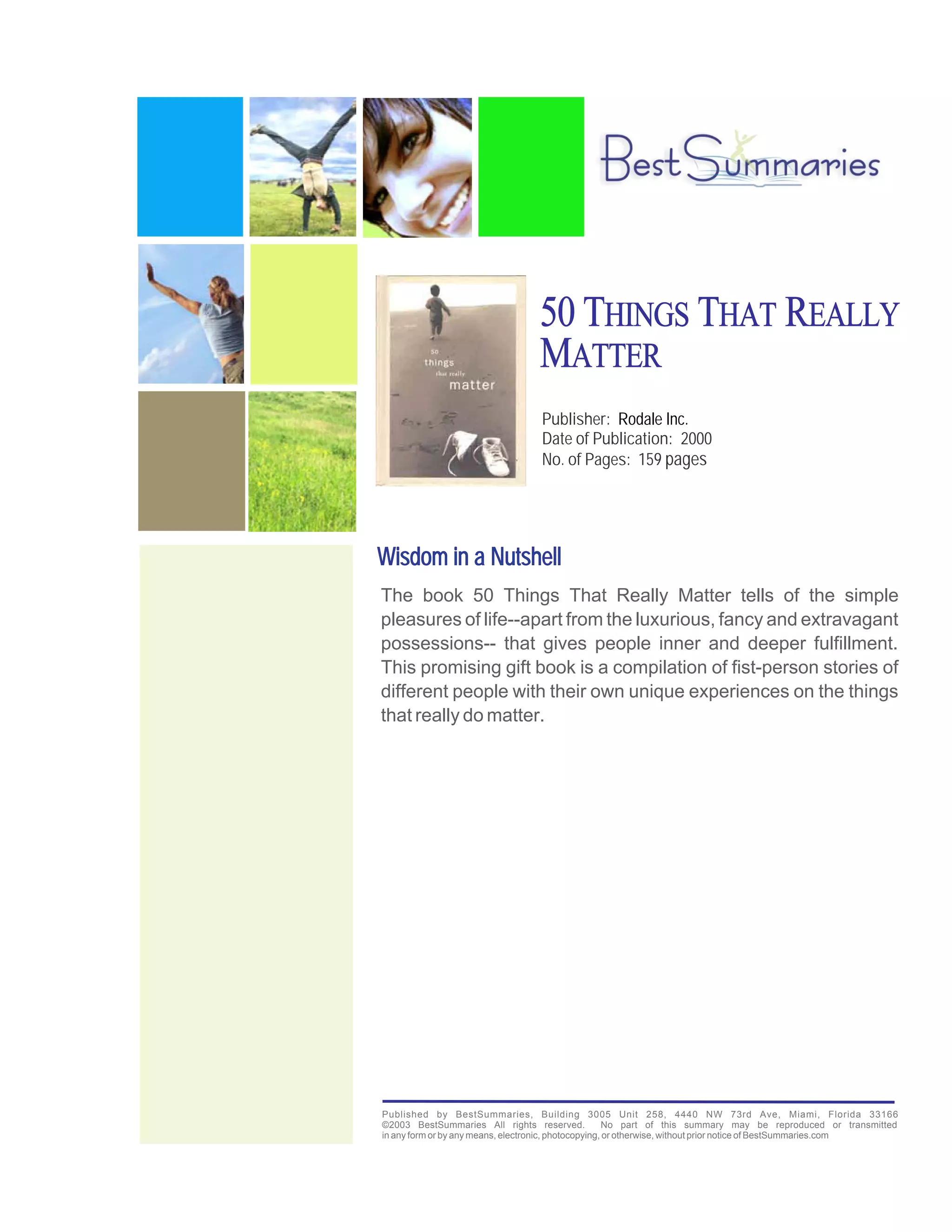 50 Things That Really Matter best | PDF