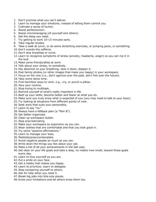 50 tips for surviving your worst work days | DOCX