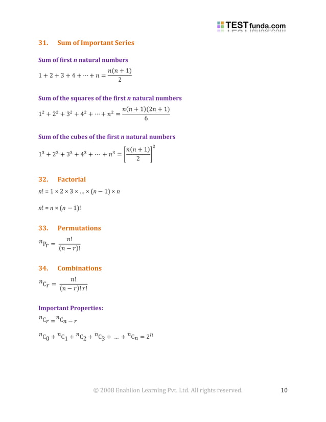 50 useful quant formula | PDF