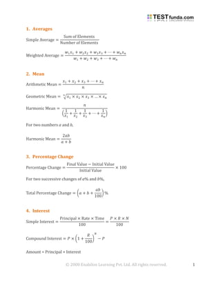 50 useful quant formula | PDF