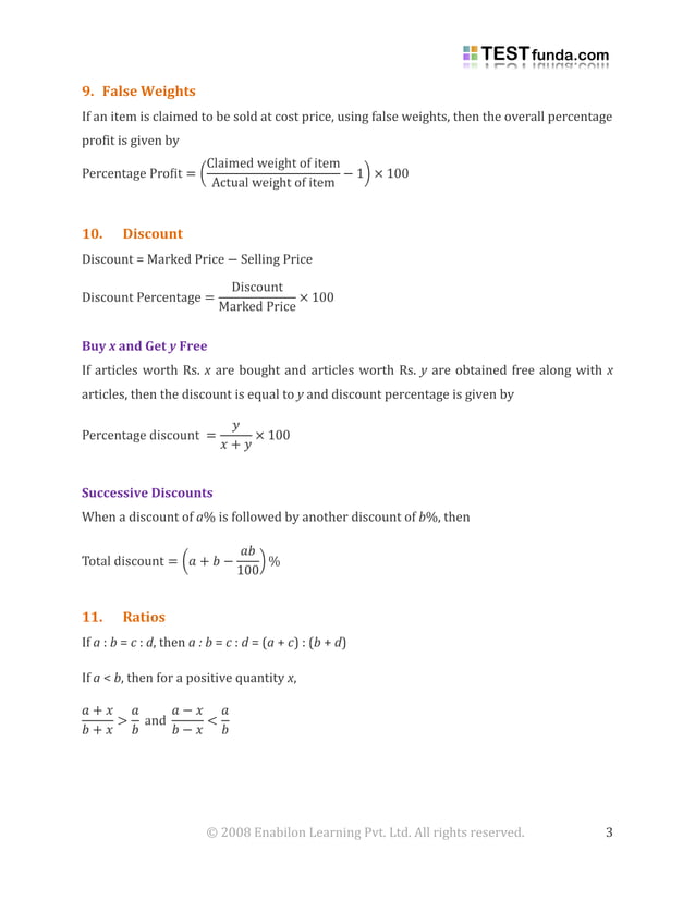 50 useful quant formula | PDF