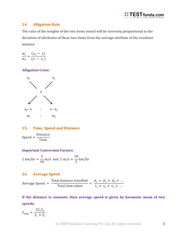 50 useful quant formula | PDF