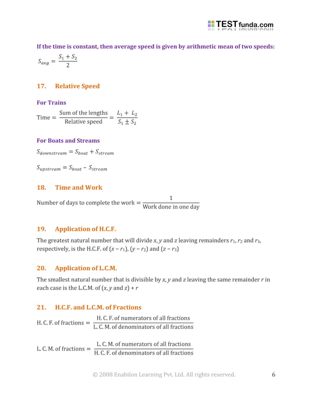 50 useful quant formula | PDF