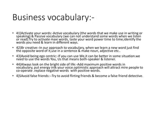 50 ways to improve Business English | PPTX