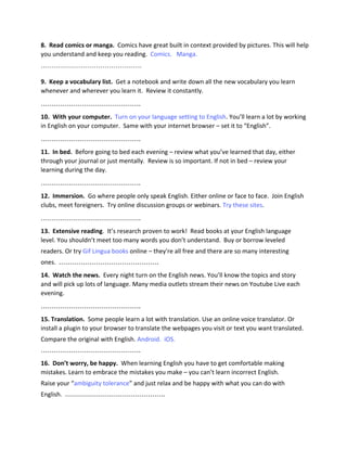 50 ways to learn English (without a teacher) | PDF