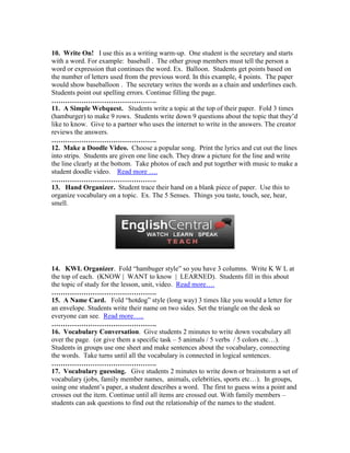 50 ways to use a blank piece of paper in the english language classroom ...