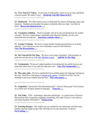 50 ways to use efl classroom 2.0 | PDF