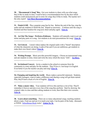 50 ways to use music in the English language classroom | PDF