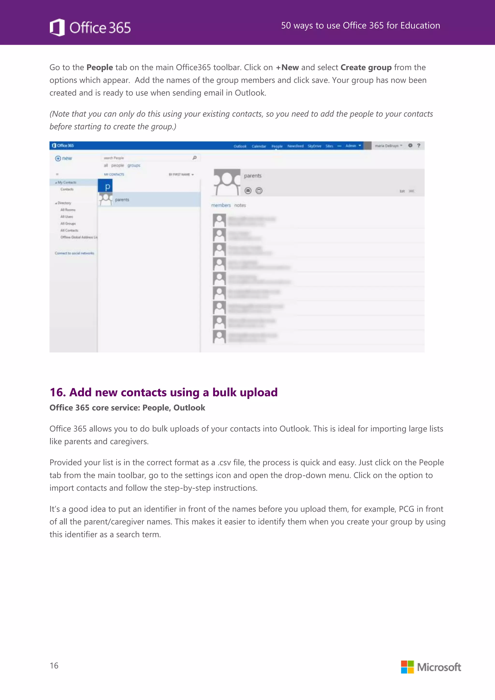 50 Ways to Use Office 365 for Education | PDF