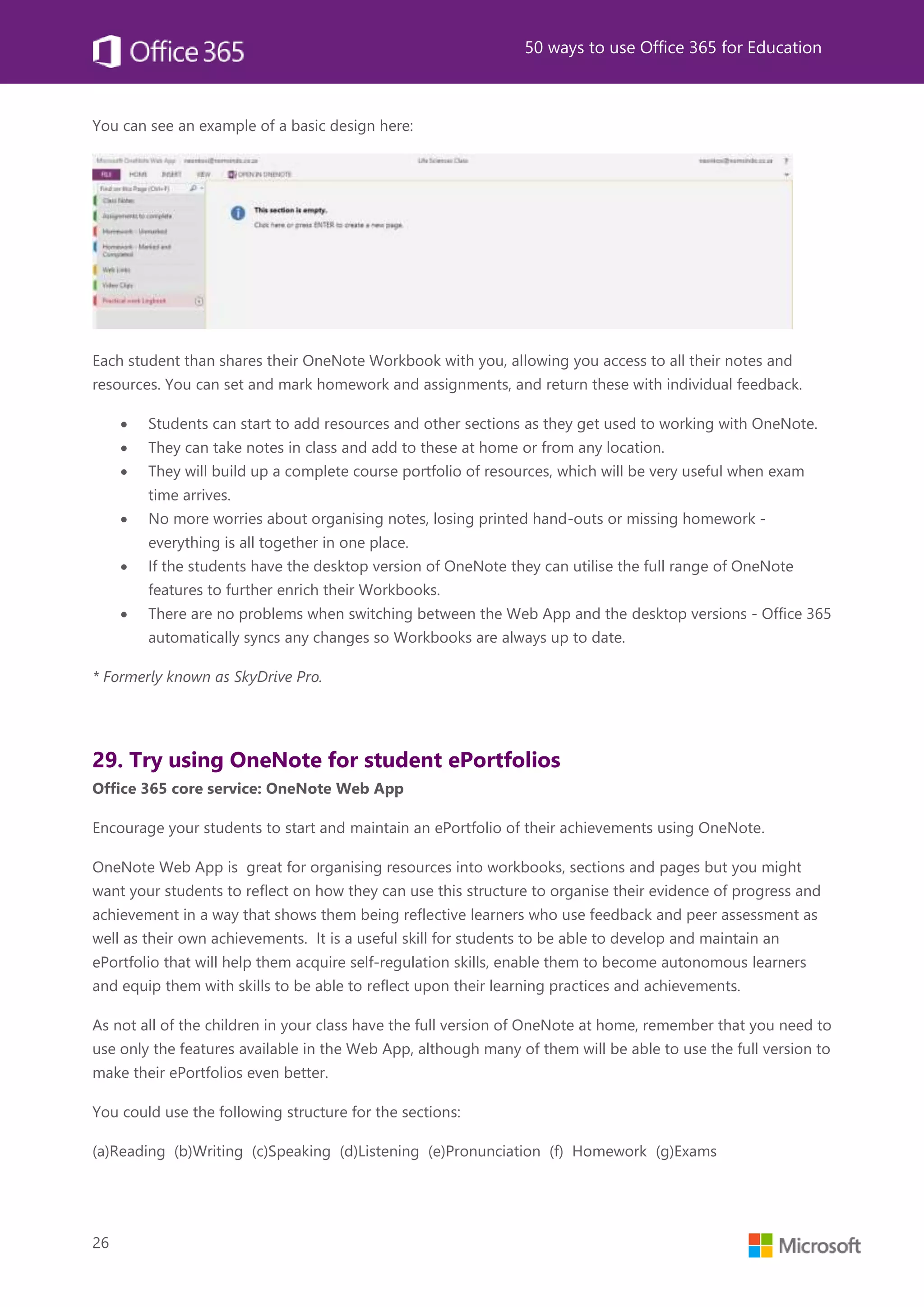50 Ways to Use Office 365 for Education | PDF