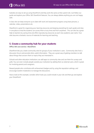 50 Ways to Use Office 365 for Education | PDF