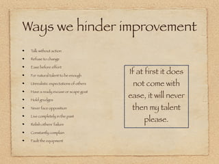 50 ways we hinder improvement | PDF
