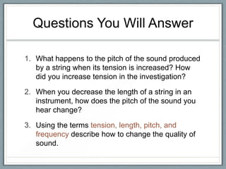 Effect of Tension, Length of String on Frequency | PPTX