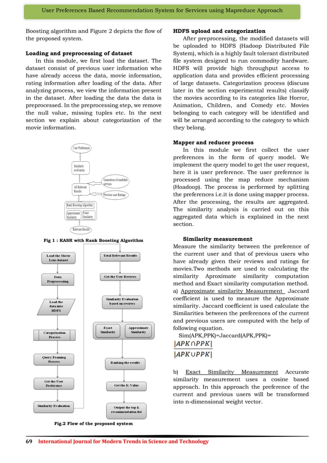 User Preferences Based Recommendation System for Services using Mapreduce Approach | PDF