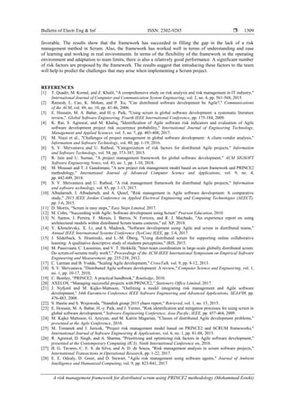 A risk management framework for distributed scrum using PRINCE2 methodology | PDF
