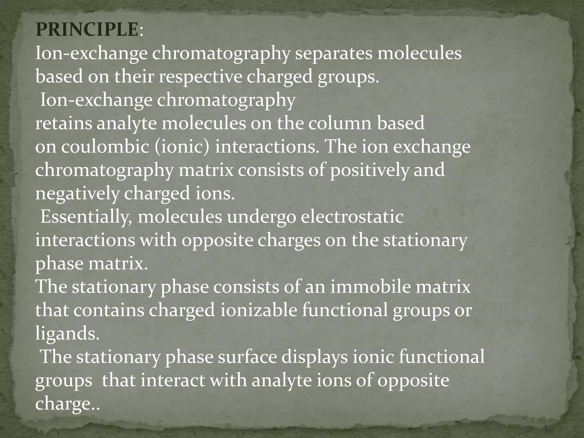 ION CHROMATOGRAPHY ION CHROMATOGRAPHY | PPTX