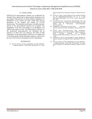 Photocatalytic Properties of GO-(Cd0.8-Zn0.2)S Nanocomposites Prepared ...