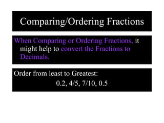 November 4th on LCM, Ordering/Comparing Fractions | PPT