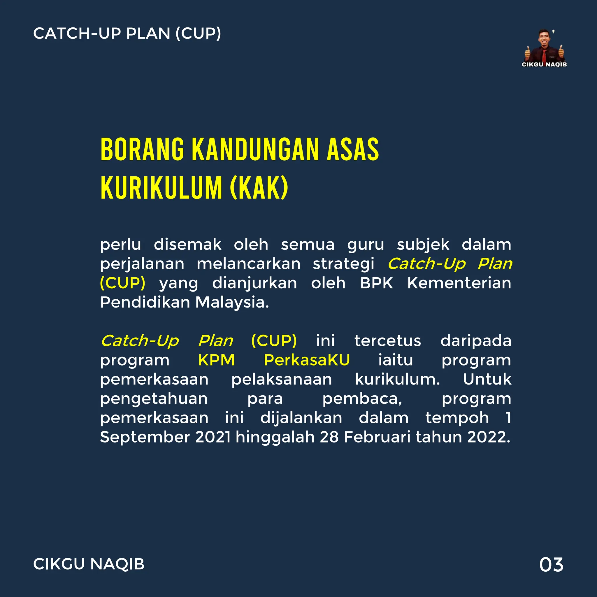 Catch-Up Plan (CUP) | PDF