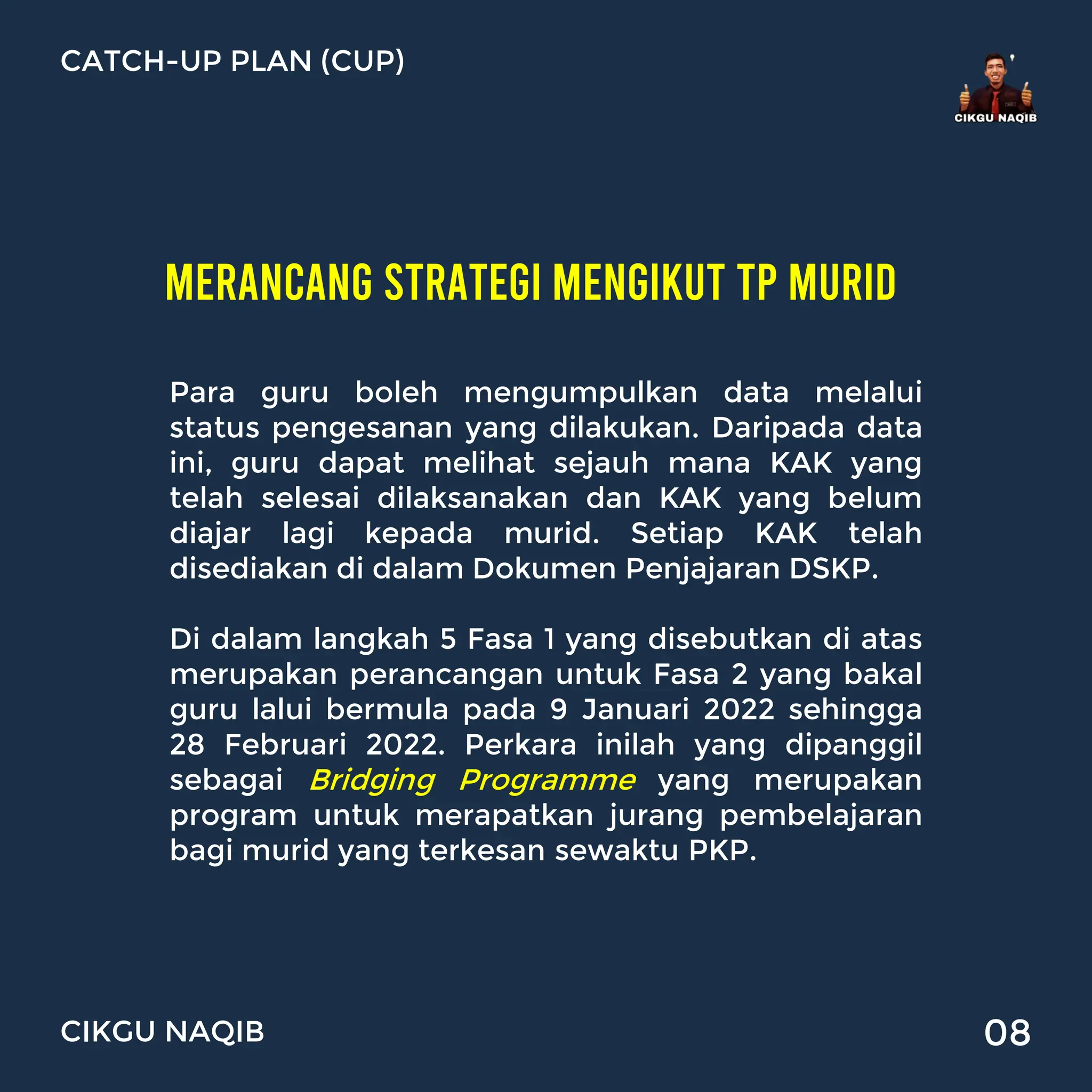 Catch-Up Plan (CUP) | PDF