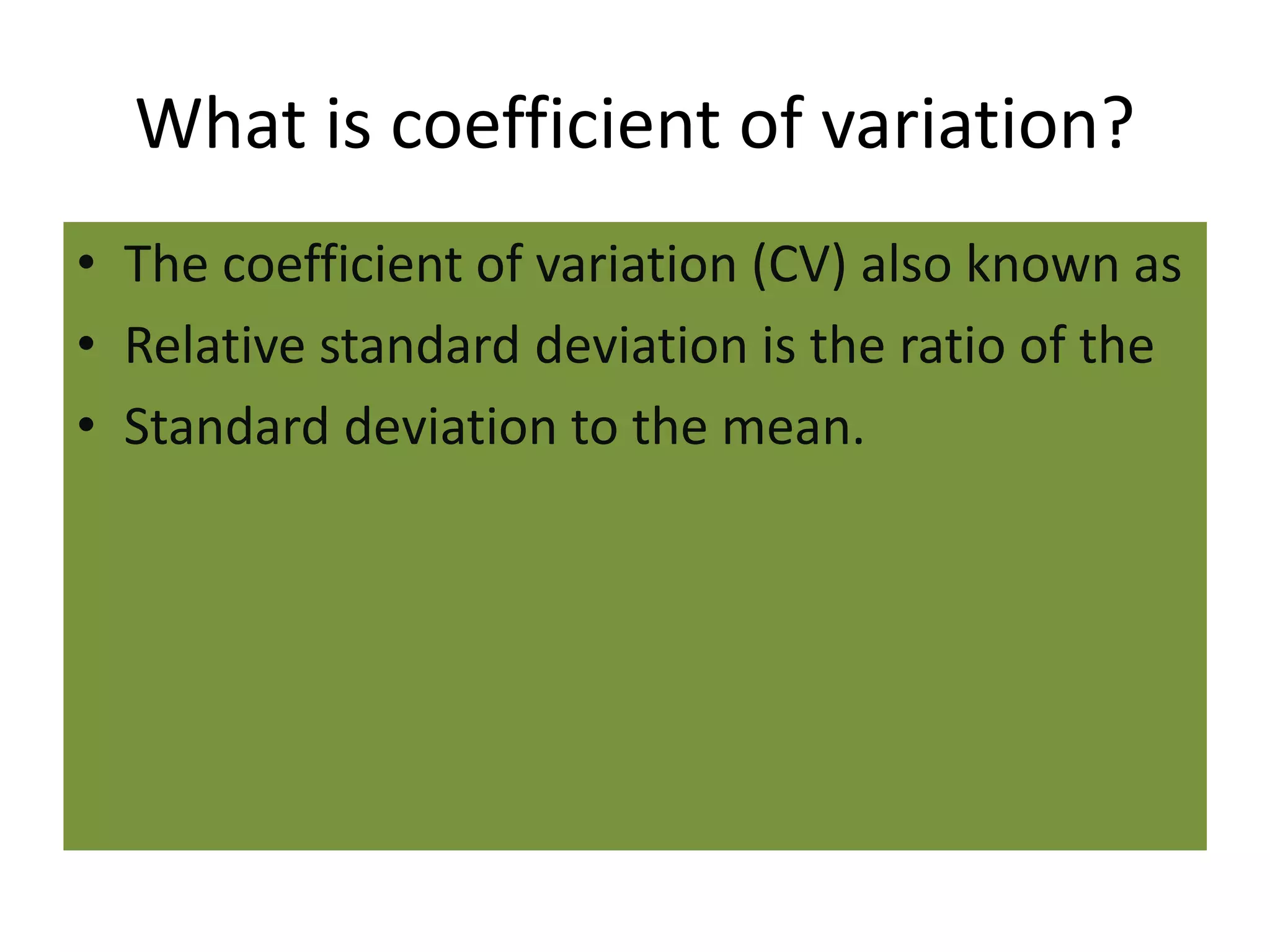 Coefficient of Variation | PPTX