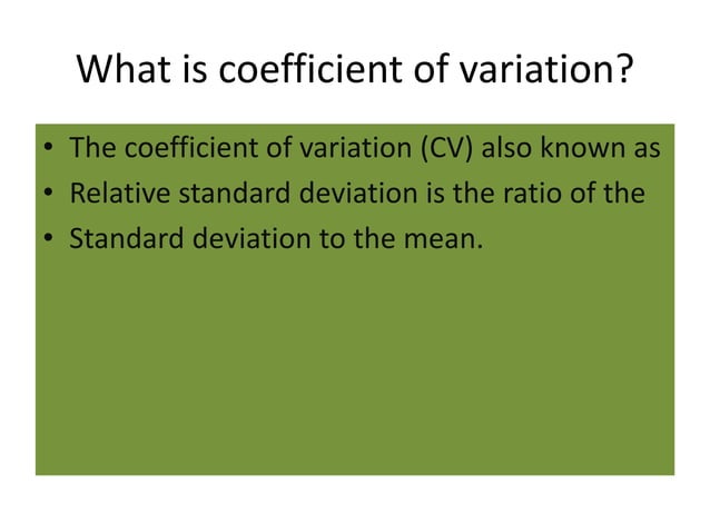 Coefficient of Variation | PPTX