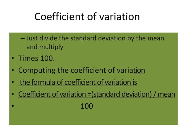 Coefficient of Variation | PPTX
