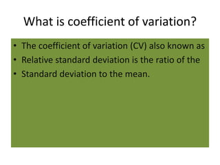 Coefficient of Variation