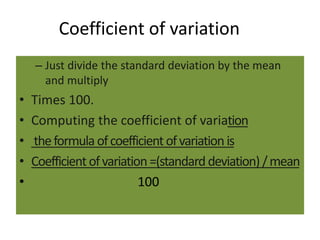 Coefficient Of Variation Formula