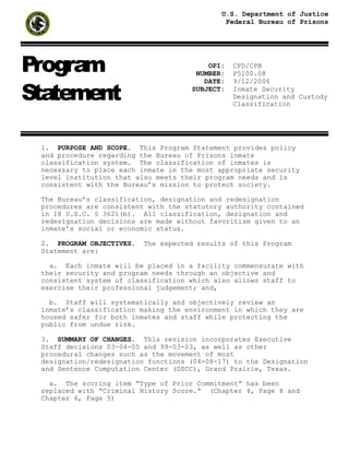 Designation Process in the BOP | PDF