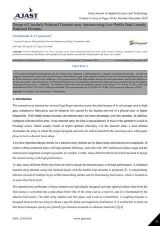 Design of Circularly Polarized Transmit array Antenna using Low-Profile ...