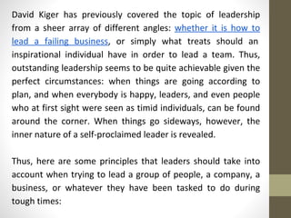 6 Ways How Leaders Cope With Difficulties | PDF