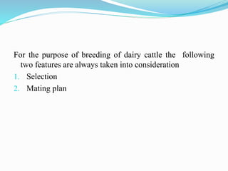 Phenotypic Selection of Dairy Cattle | PPTX