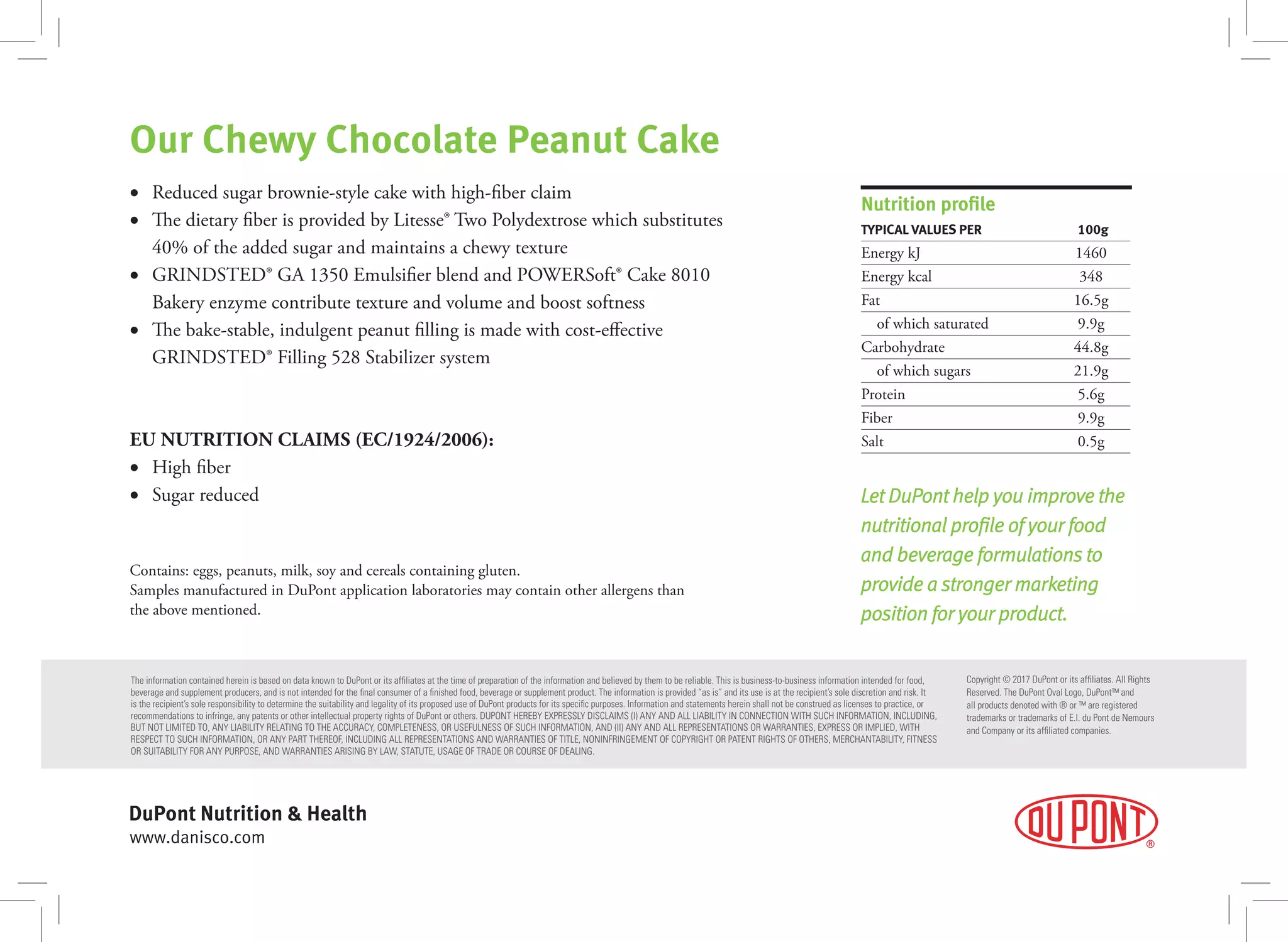 DuPont Chewy Chocolate Peanut Cake | PDF