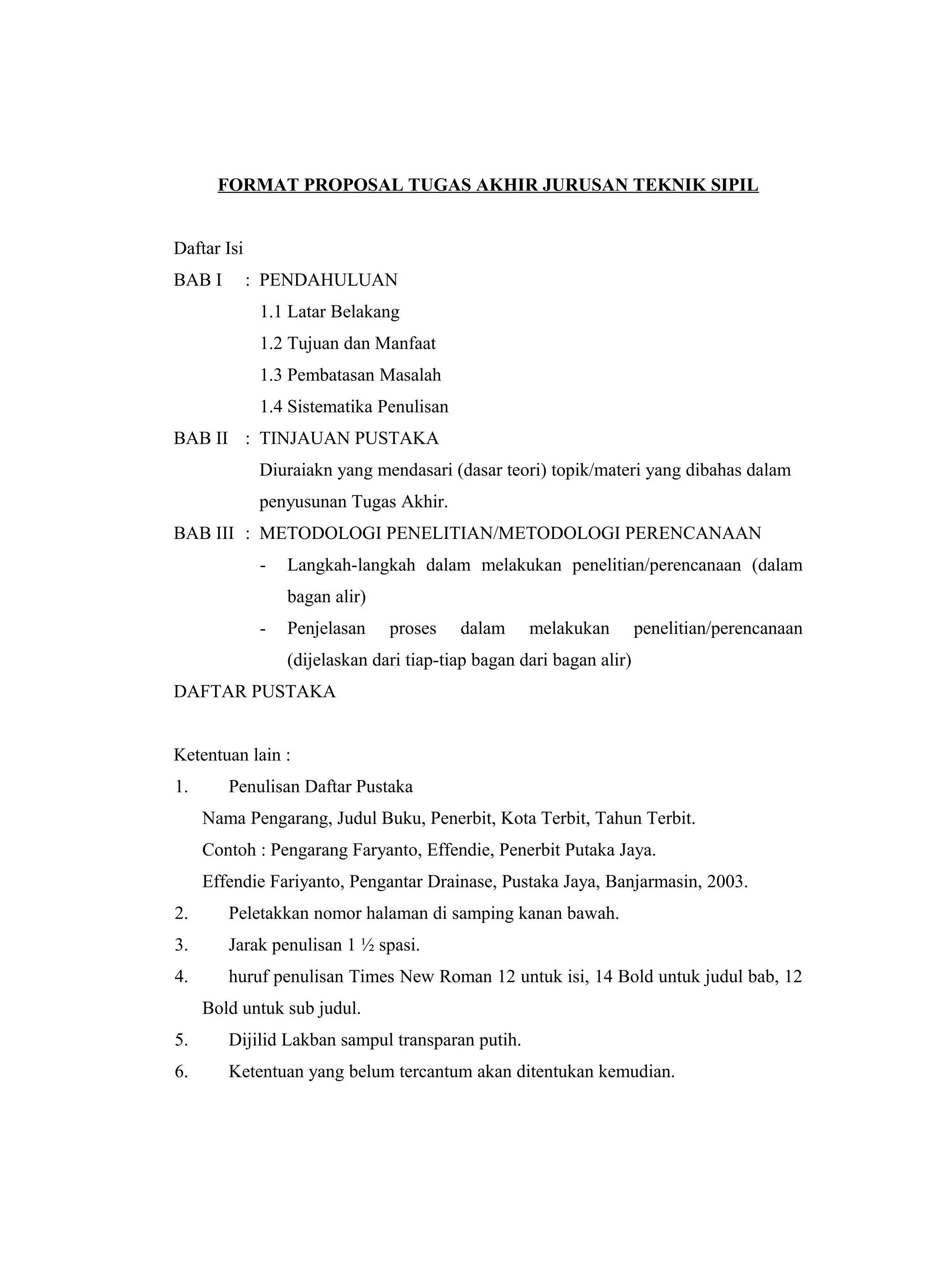 51092505 format-proposal-tugas-akhir-jurusan-teknik-sipil | DOC