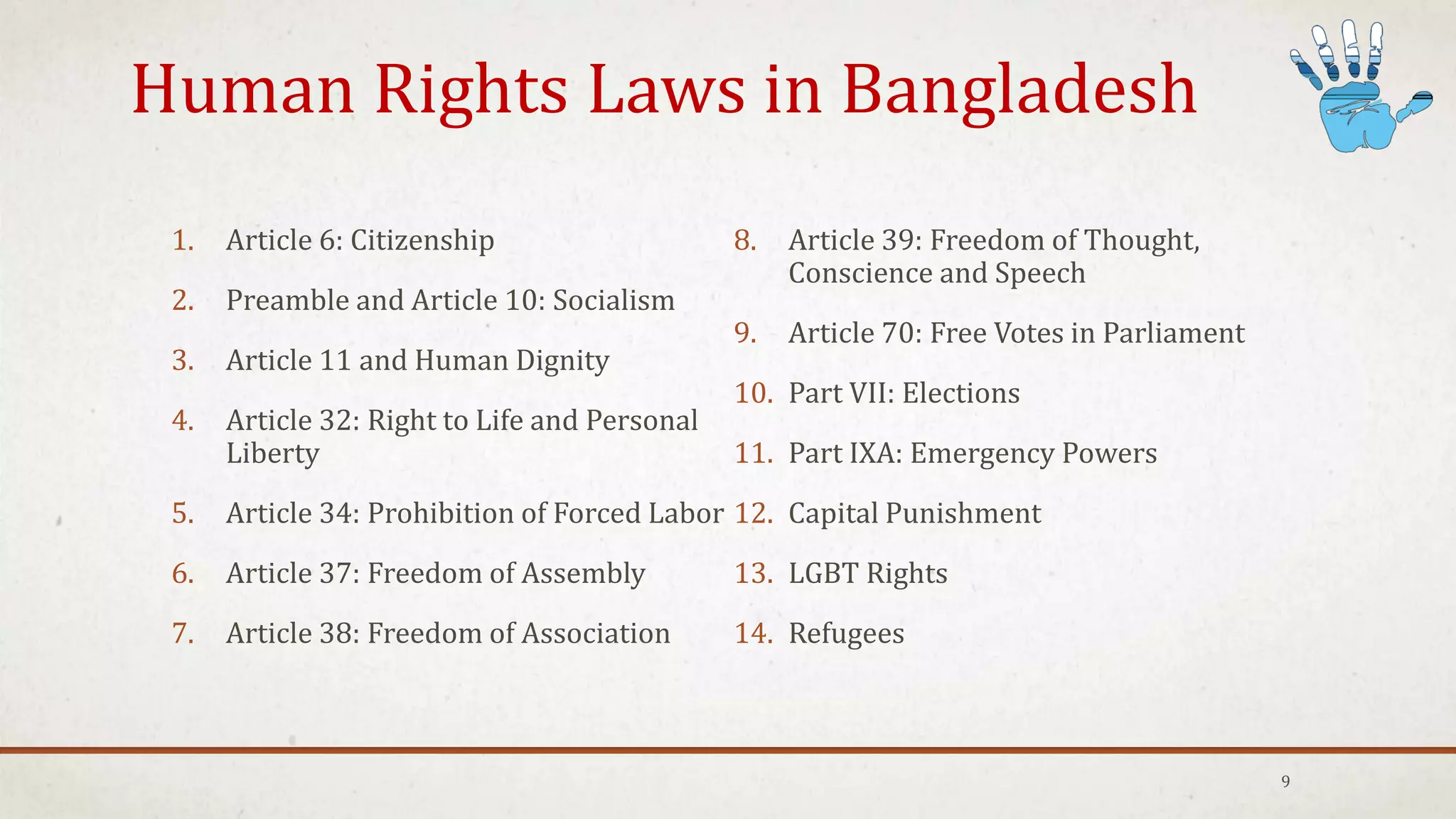 Human Rights Laws & Position Of Bangladesh | PPT
