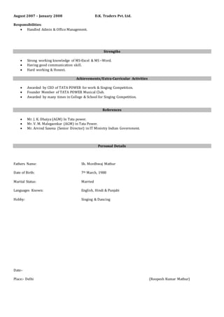 Rupesh Mathur(New) | DOCX | Business | Business and Finance